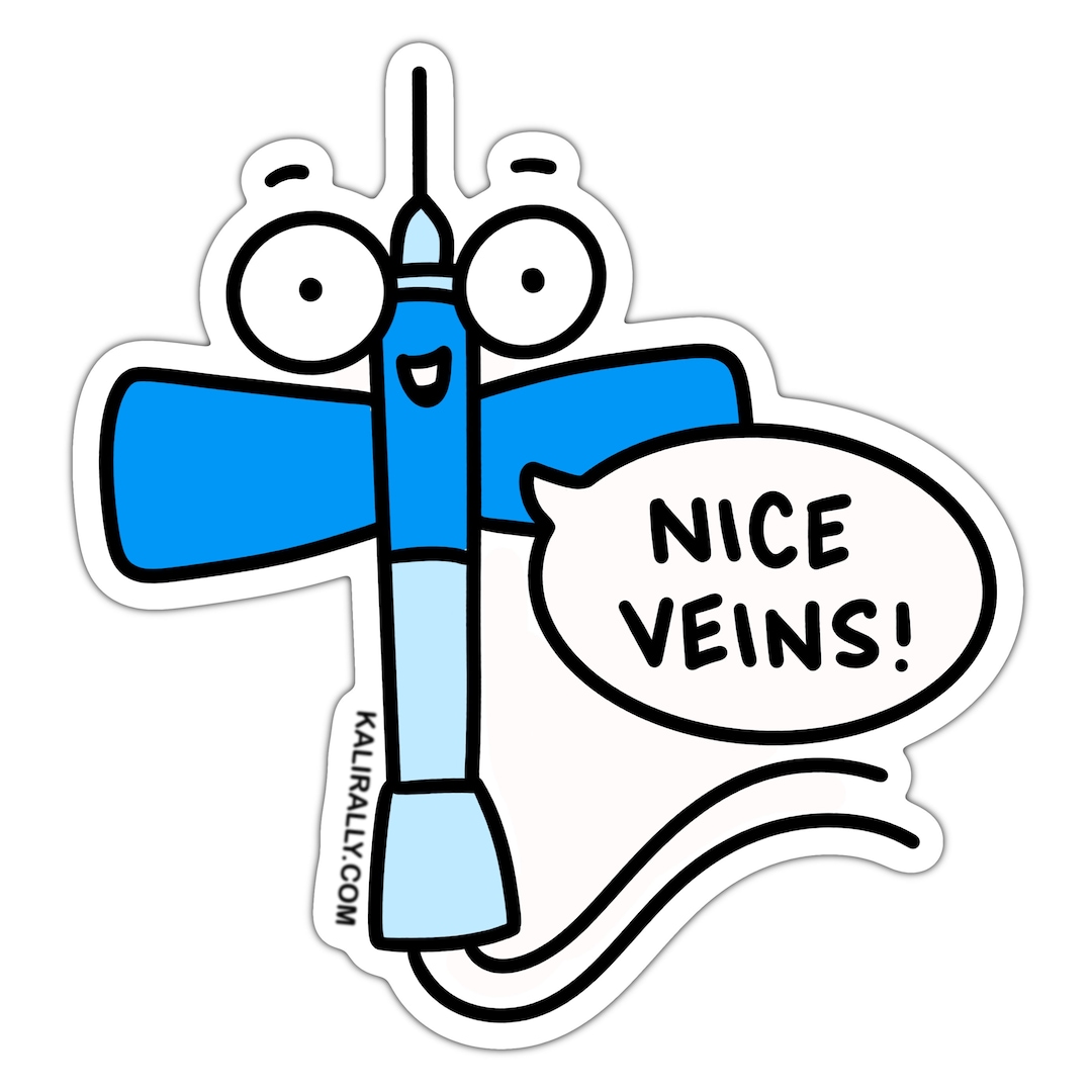 Funny Phlebotomist Sticker, Nice Veins Sticker, Butterfly Needle ...