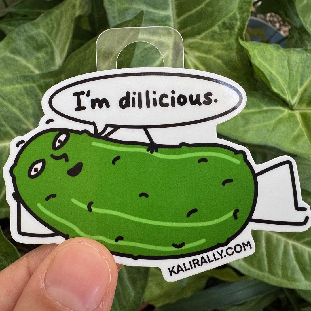 Dill Pickle Sticker Funny Food Sticker Pack Foodie Love Food Gift ...