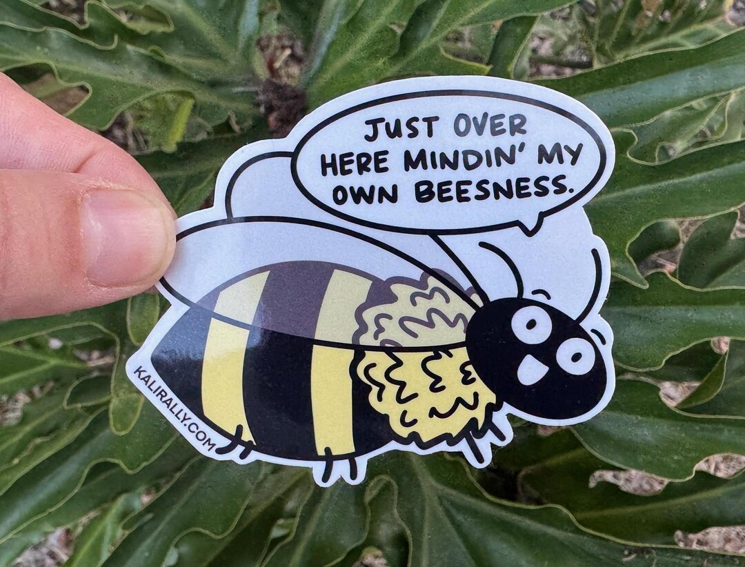 Bee Sticker Cute Beekeeper Sticker Funny Sticker Nature Insect Honey ...