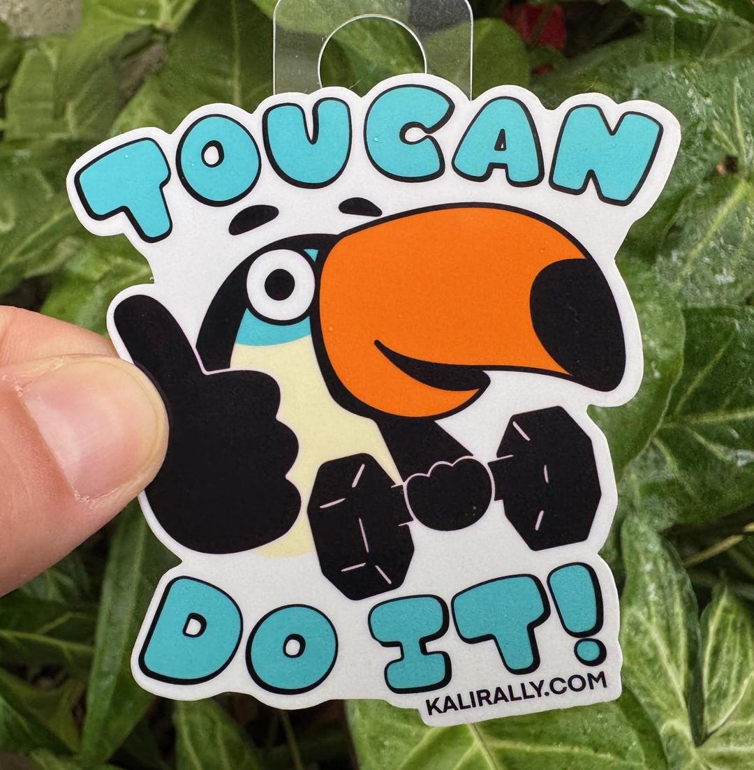 Funny Gym Sticker Pack Toucan Personal Trainer Gift Waterproof Decals ...