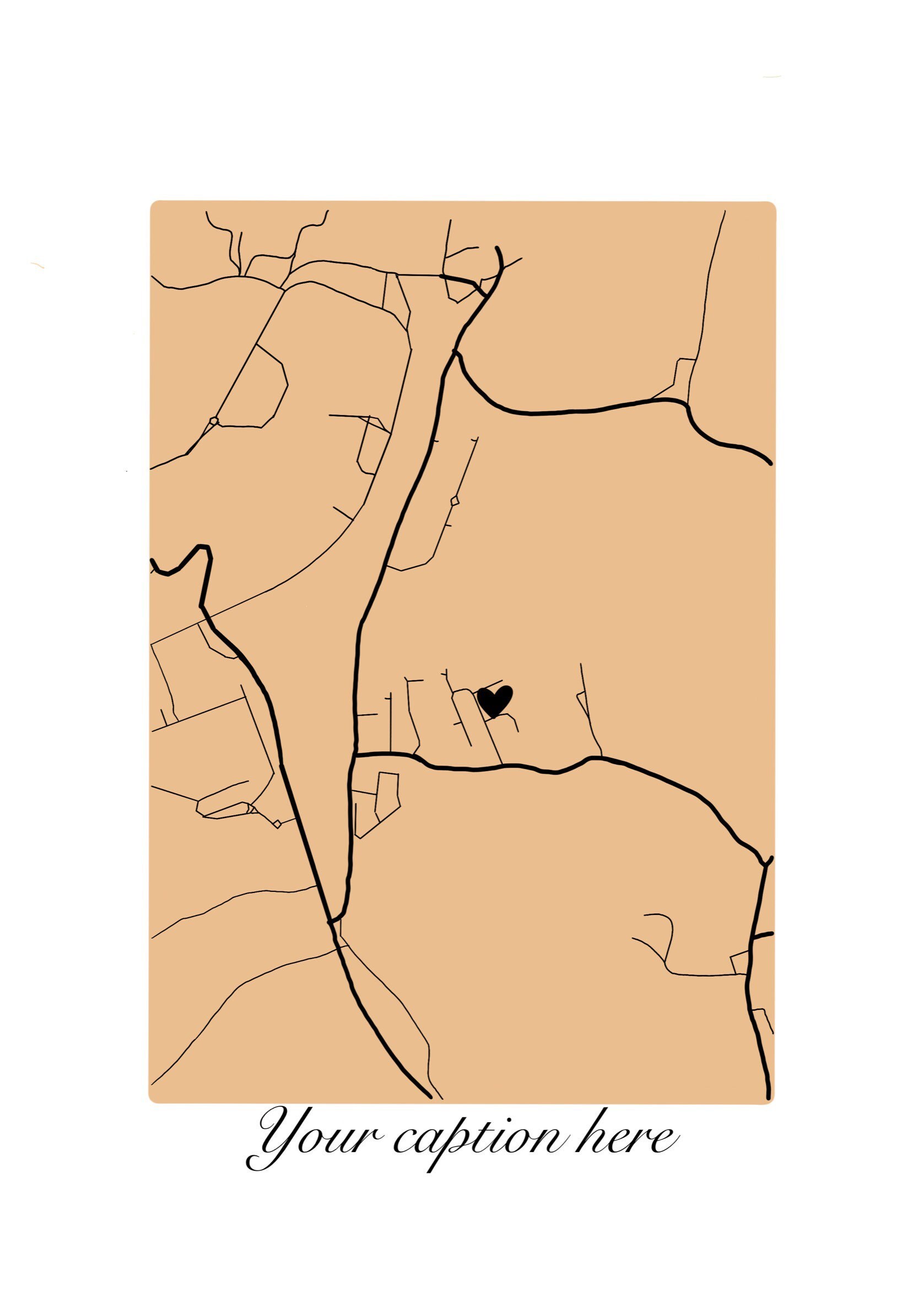 Personalised A4 map print | Etsy