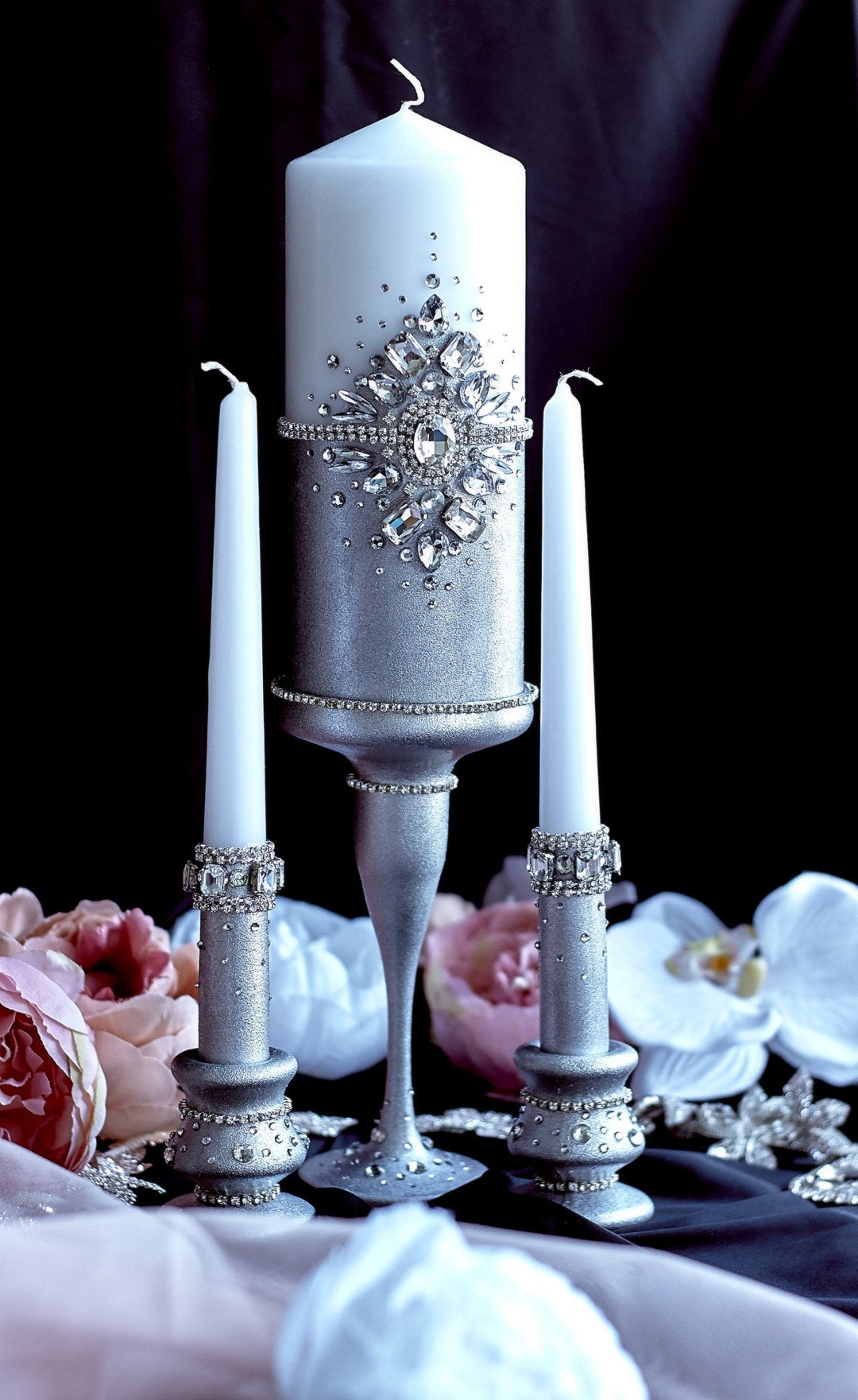 Unity Candle Set Personalized Unity Wedding Candle Memorial Candle ...