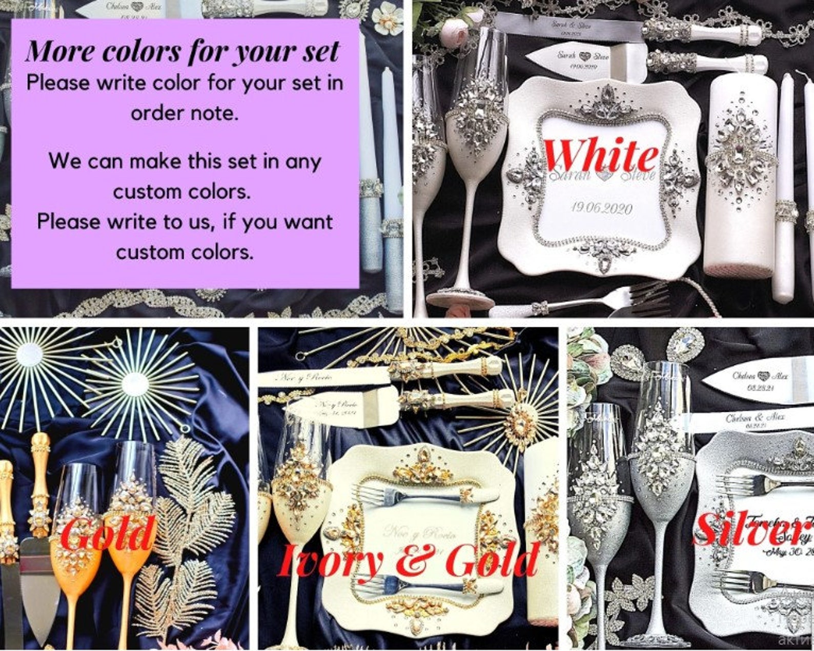 Violet Wedding Flutes Purple Wedding Glasses Champagne Flutes | Etsy