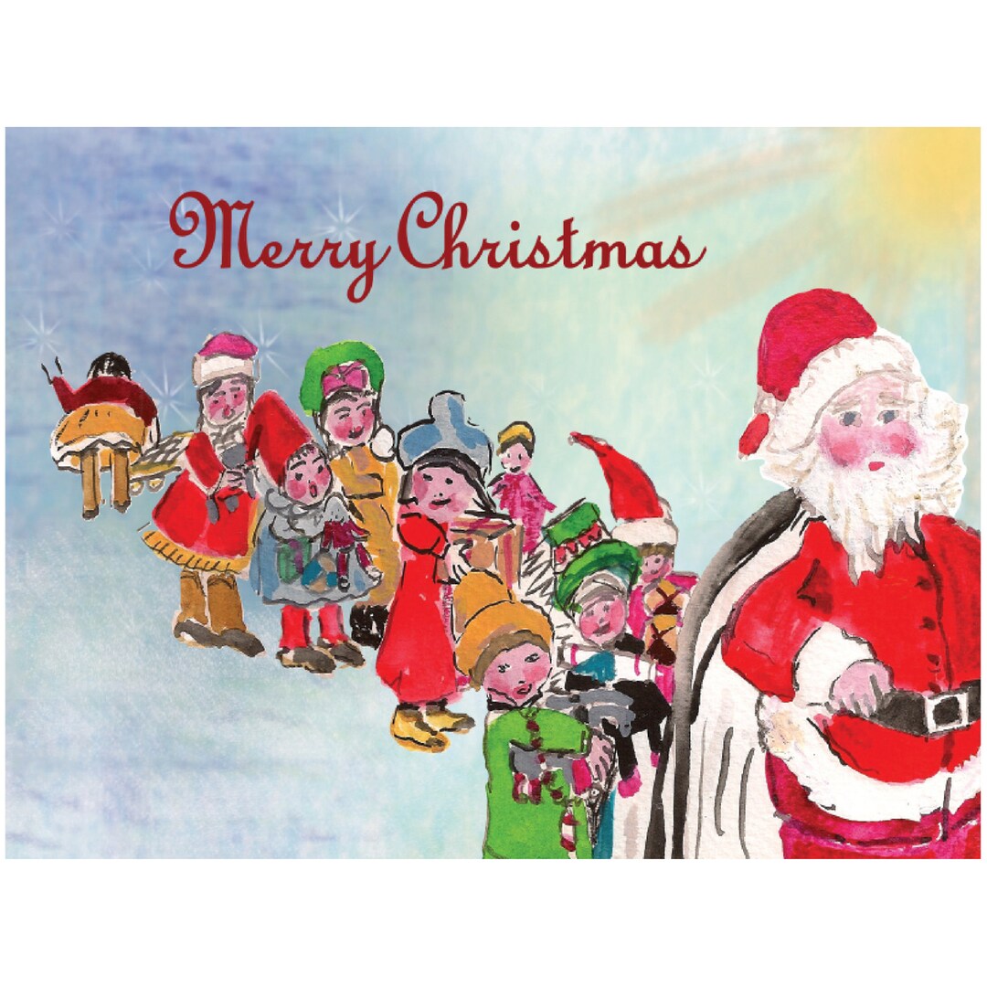 Santa Christmas Card Set | Holiday Card Set | Christmas Santa Greeting ...