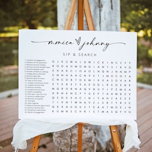 Wedding Word Search Party Game, Modern Wedding Reception Games ...