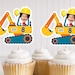 Excavator Photo Cupcake Topper, Backhoe Cupcake Topper, Boy Birthday ...
