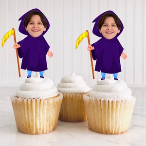 Boy Birthday Halloween Cupcake Topper, Halloween Kids Cupcake Topper ...