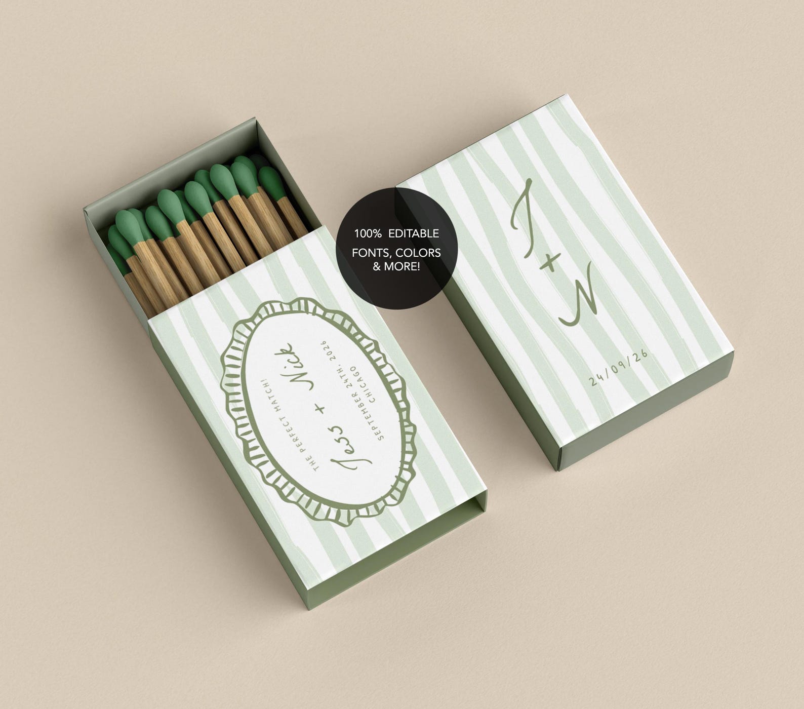Editable Wedding Matchbox Template, the Perfect Match Favor, Custom ...