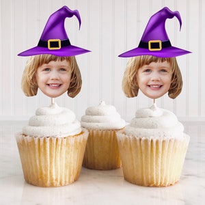 Halloween Birthday Cupcake Topper, Witch Cupcake Topper Printable, Kids ...