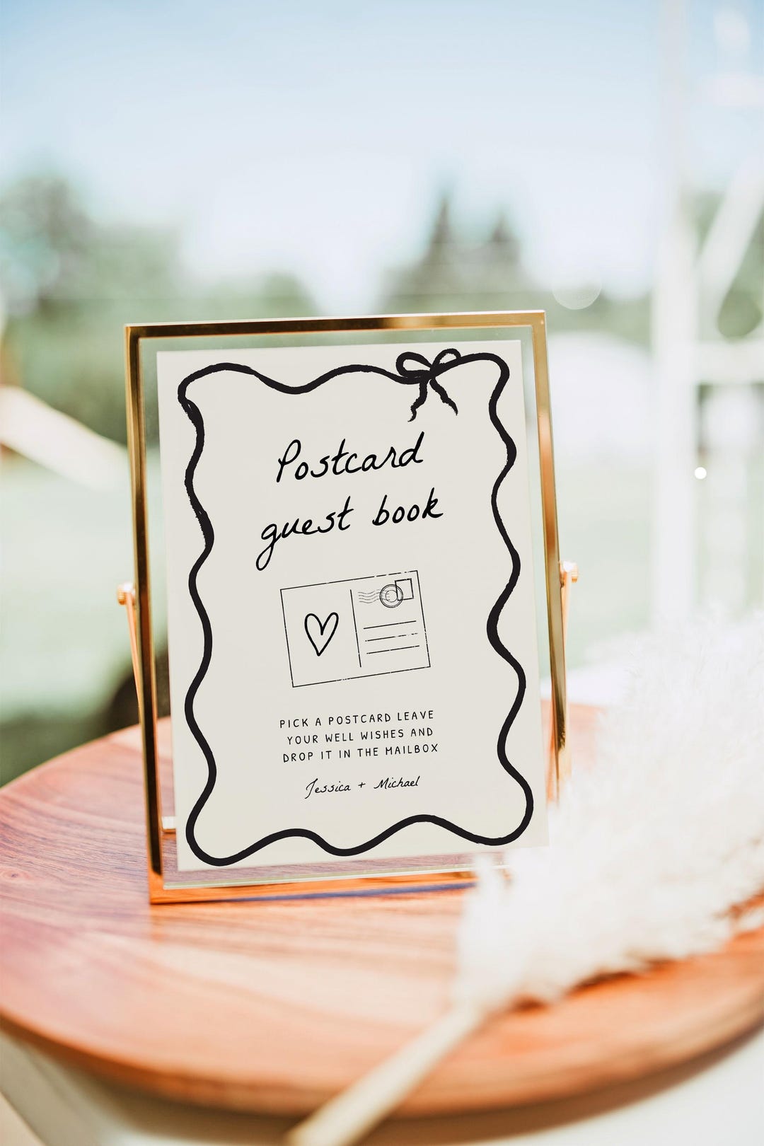 Postcard Guest Book Sign, Alternative Guest Book Wedding Sign, Unique ...