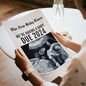 Extra! Extra! We're Having a Baby!, Pregnancy Announcement Newspaper ...