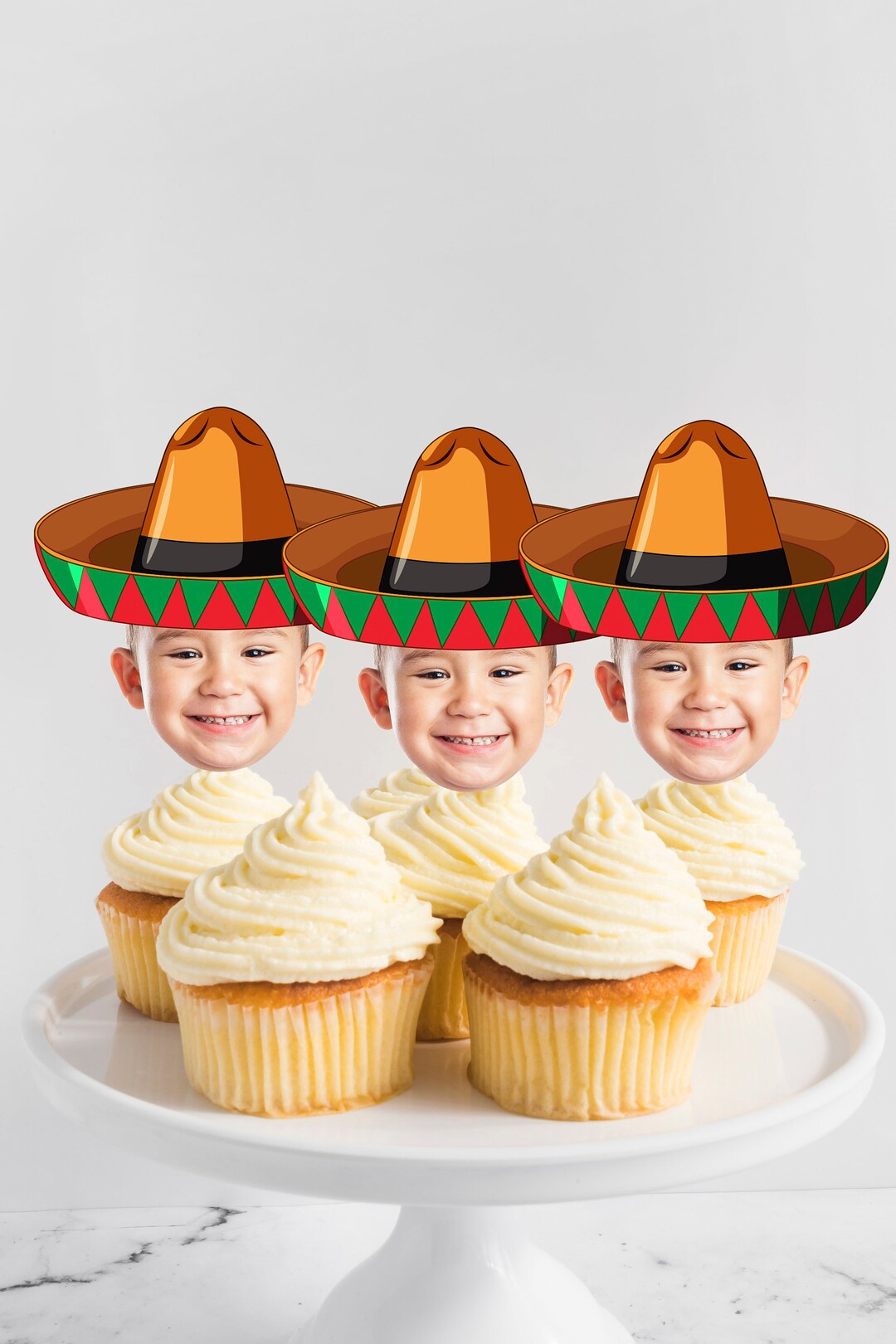 Fiesta Birthday Cupcake Topper Printable, Kids Fiesta Birthday Party ...