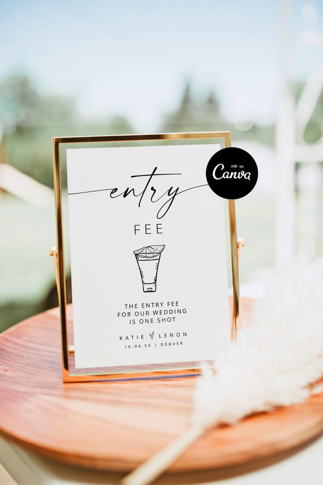 Entry Fee One Shot Sign Printable, Take A Shot and Take A Seat Sign ...