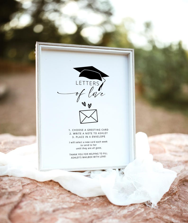 Letters of Love for the Graduate Sign, Graduation Party Decorations ...