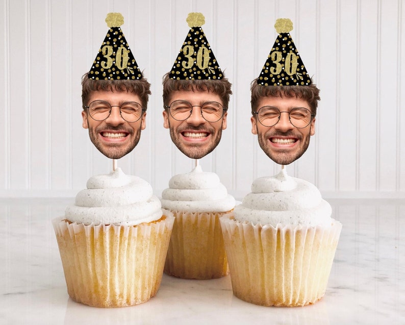 Custom Photo Cupcake Toppers Printable, Birthday Cupcake Toppers ...
