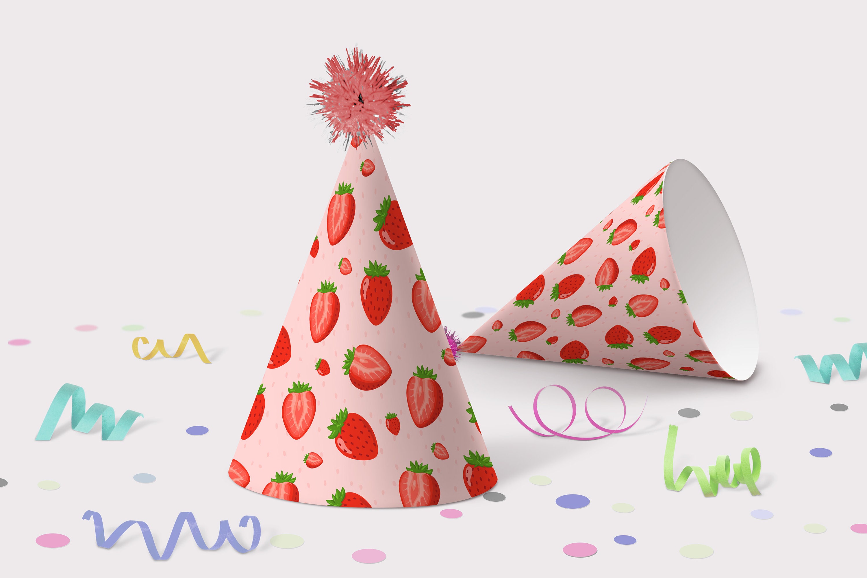Strawberry Party Hat, Printable Berry First Strawberry, Berry Birthday ...