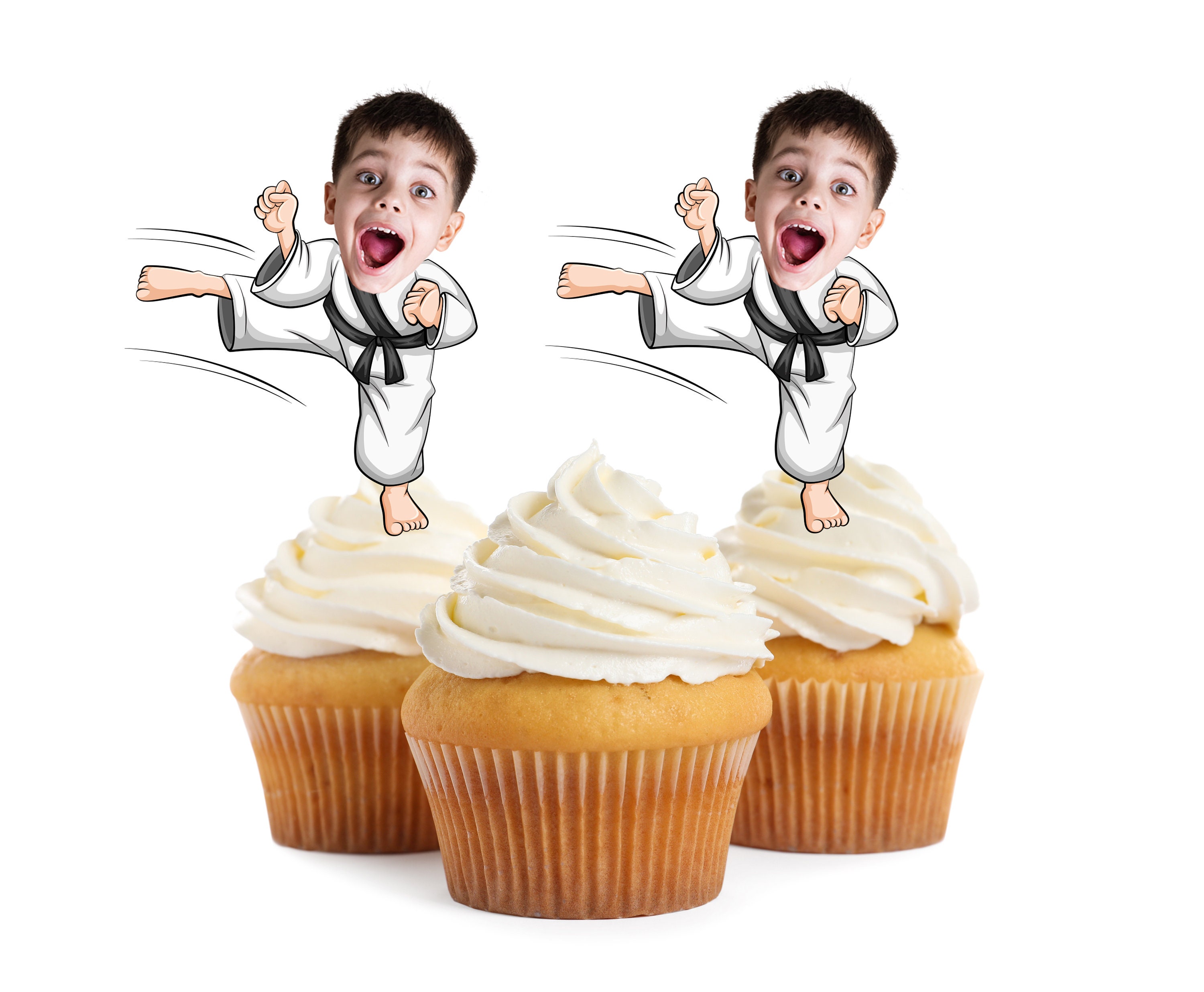 Karate Cupcake Topper Printable, Martial Arts Cupcake Toppers, Karate ...