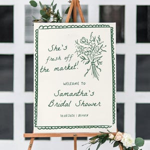 Fresh off the Market Welcome Sign Template, Editable Love in Bloom Baby ...