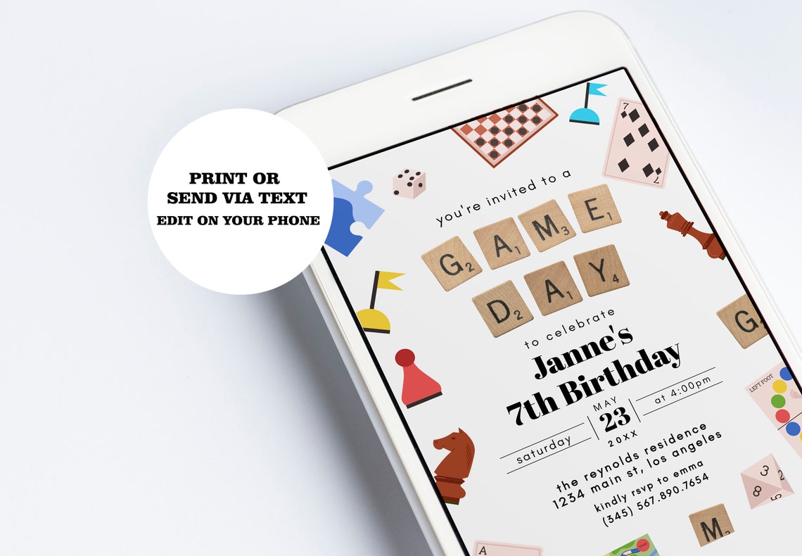 Game Day Birthday Invitation, Game Day Party Invitation, Modern ...