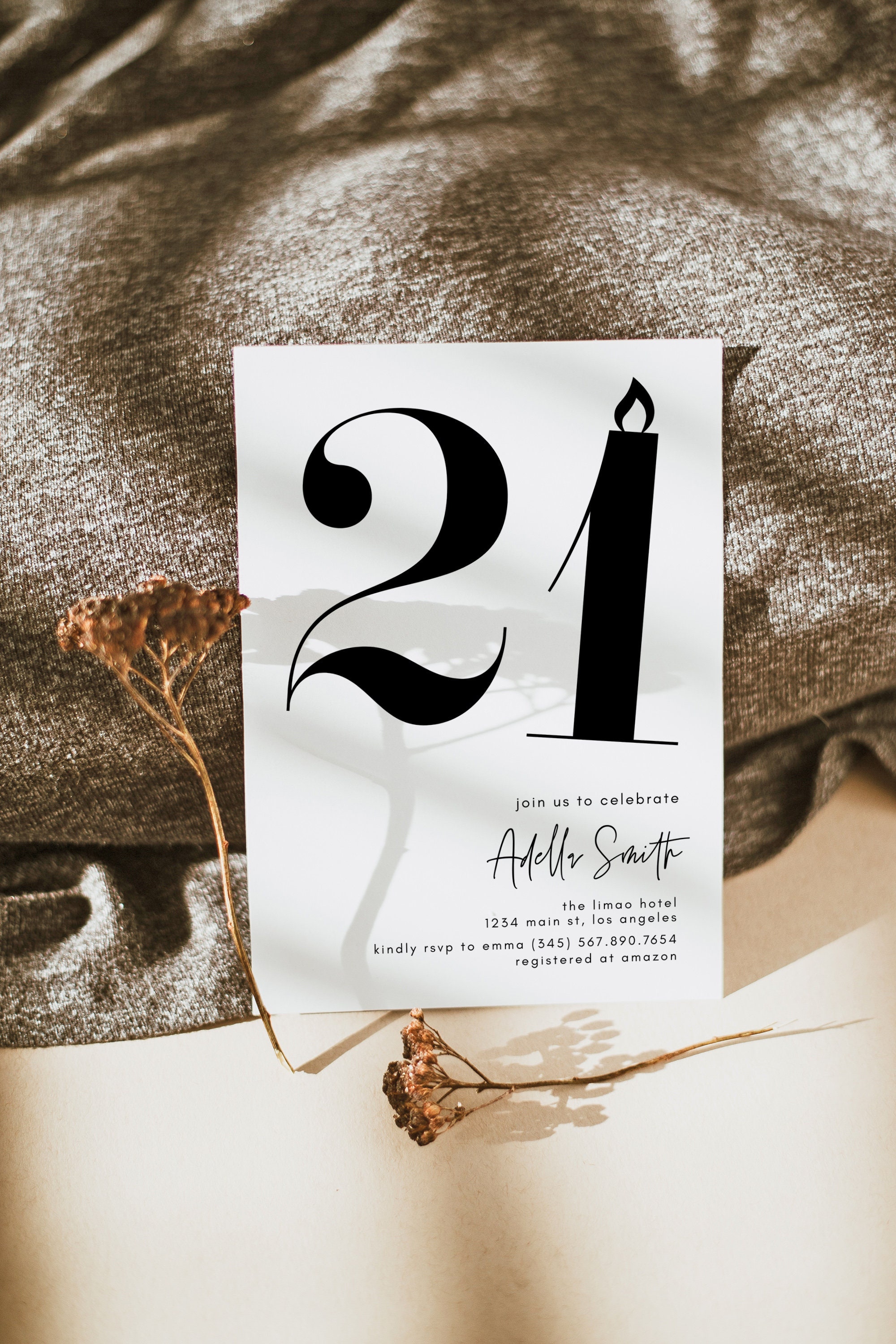21st Birthday Invitation Template, Twenty One Birthday Invitation ...