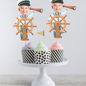 Ship Captain Cupcake Topper Printable, Sea Boy Cupcake Topper, Captain ...