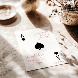 Game Night Party Invitation, Ace of Spades Invite, Casino Birthday ...