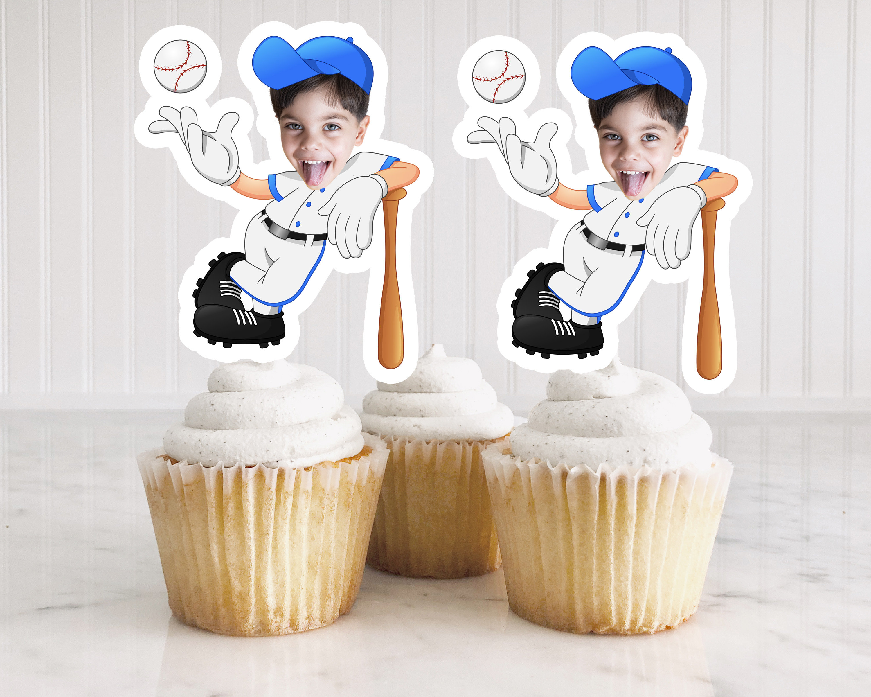 Baseball Player Cupcake Topper, Baseball Cupcake Topper, Sports ...
