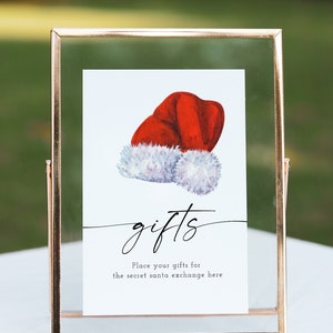 Printable Secret Santa Gift Table Sign | Printable Secret Santa ...