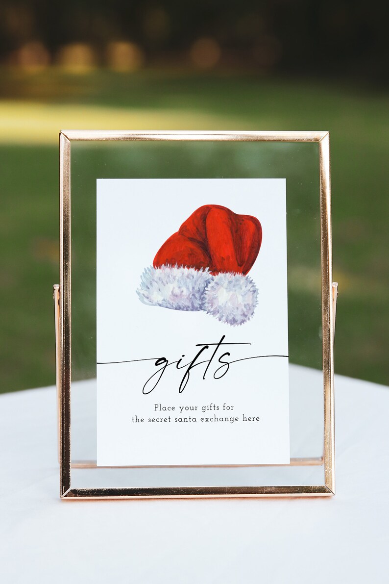 Printable Secret Santa Gift Table Sign Printable Secret Santa Christmas ...