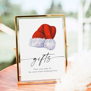 Printable Secret Santa Gift Table Sign | Printable Secret Santa ...