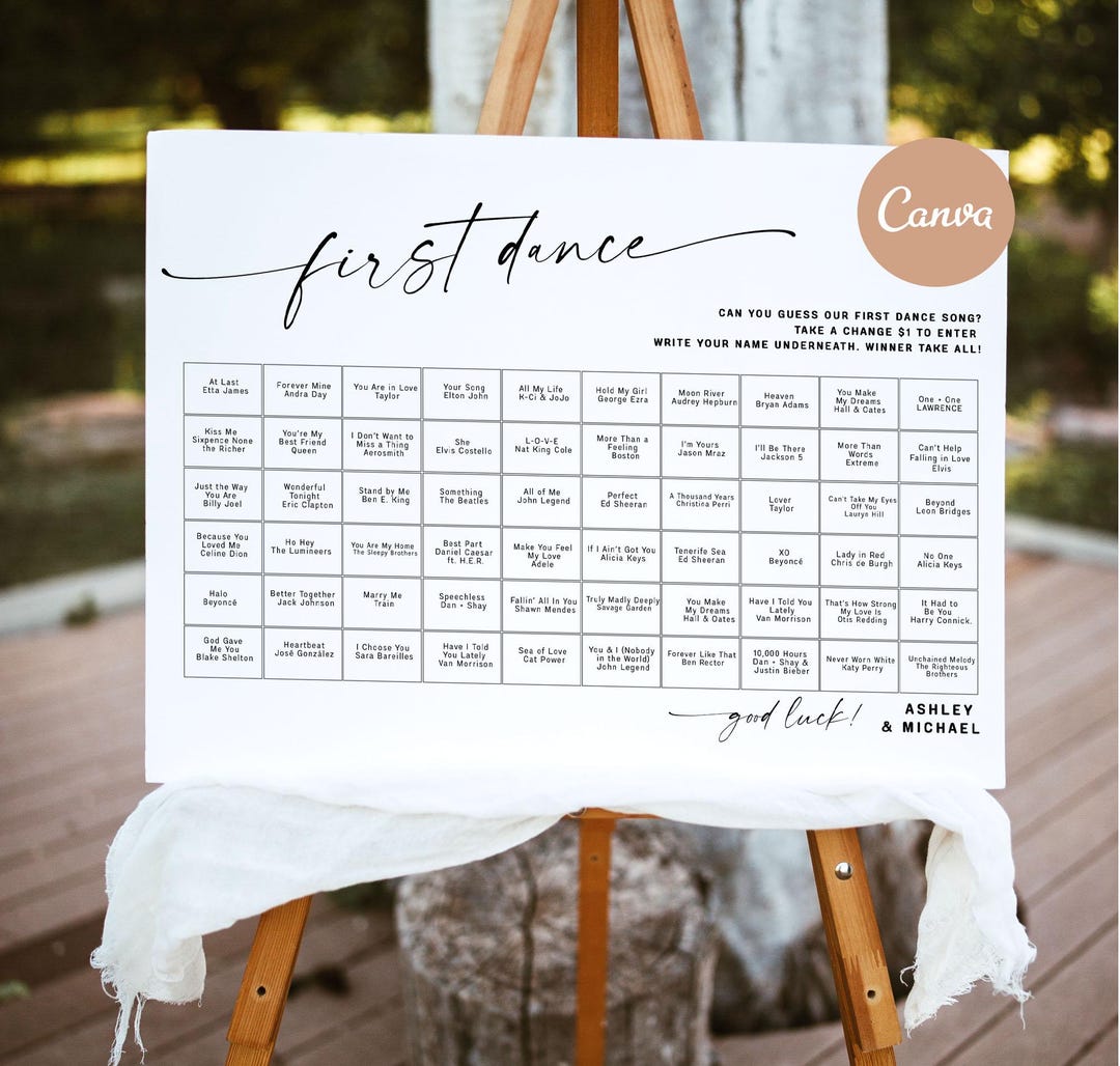 Wedding First Dance Sweepstake Game, Unique Fun Wedding Activity, Games ...