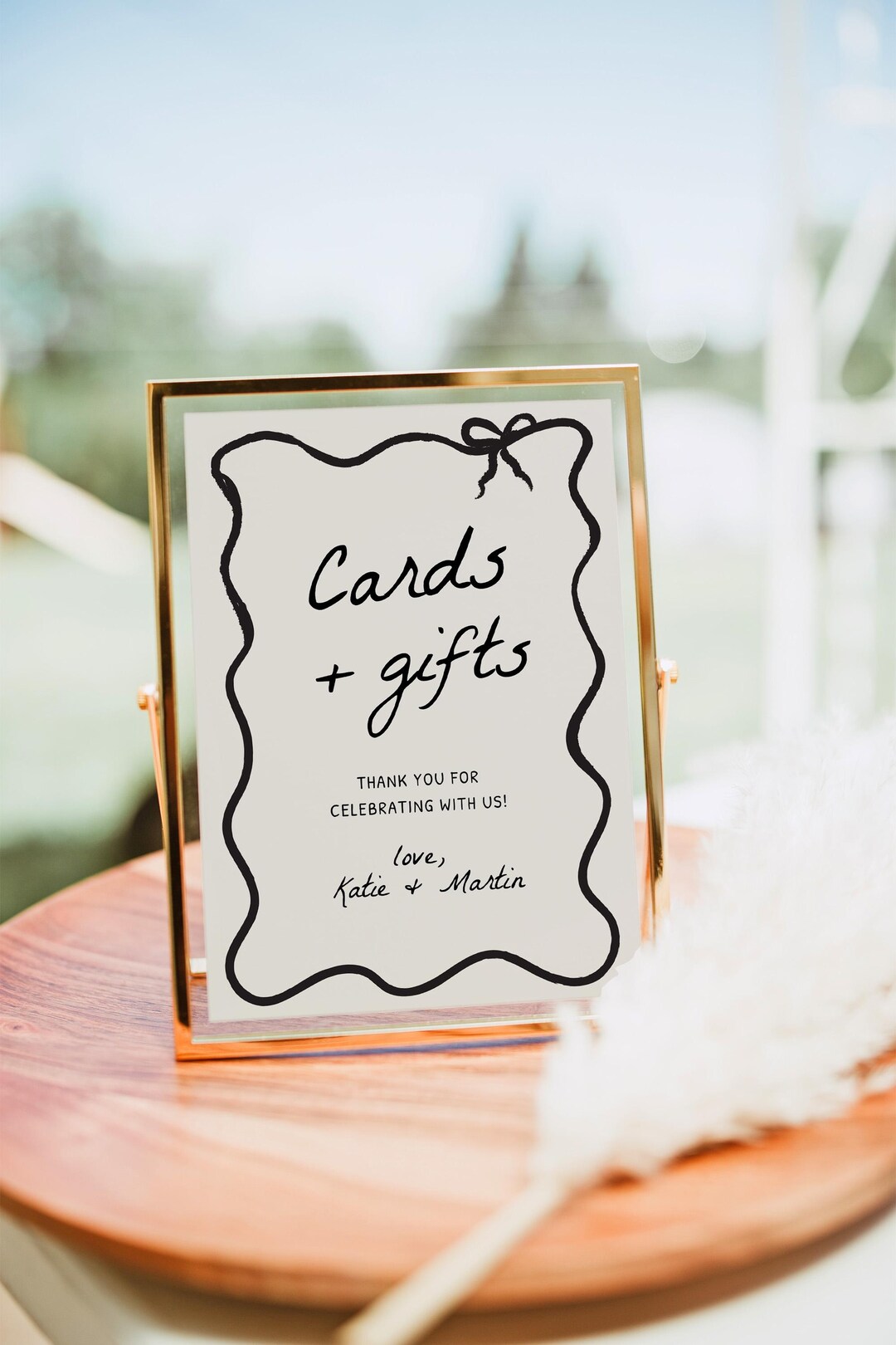 Hand Drawn Cards and Gifts Sign Template, Wedding Card Box Sign ...