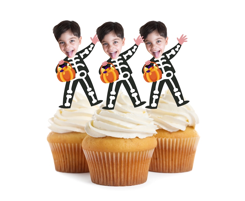 Skull Halloween Cupcake Topper Skeleton Cupcake Topper Boy - Etsy