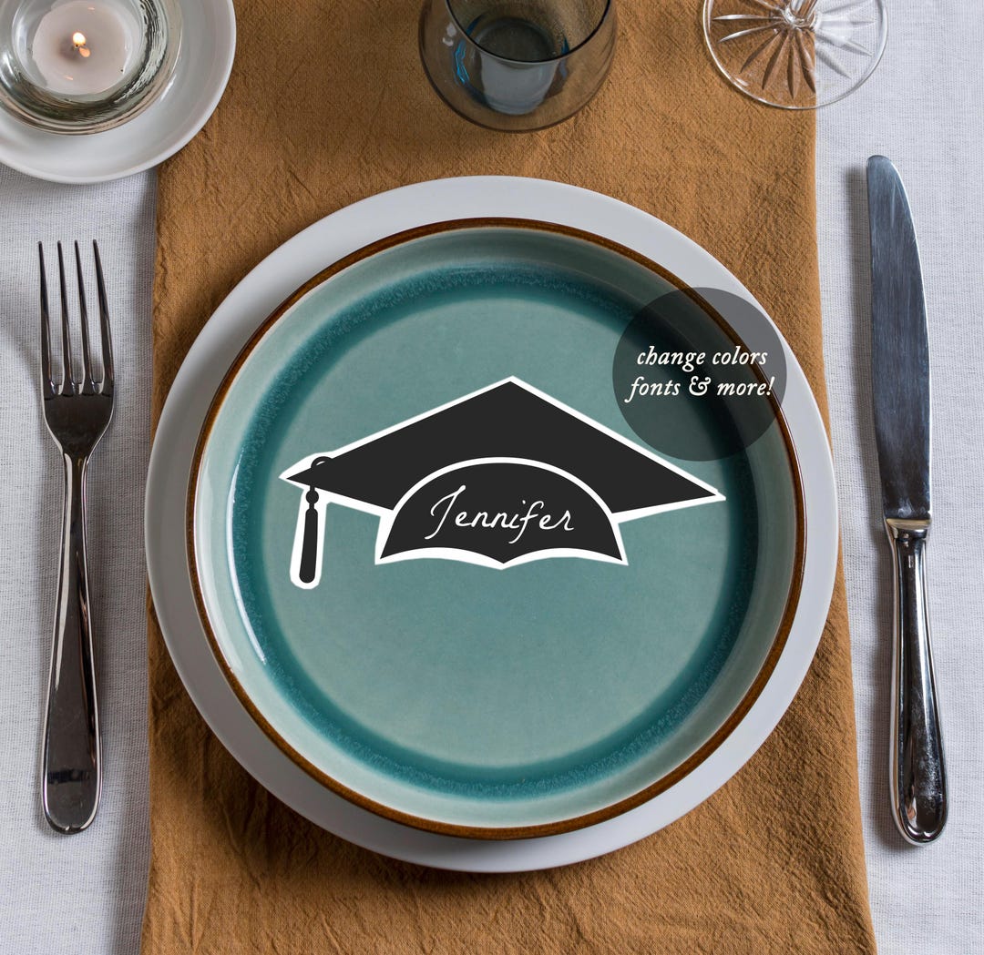 Graduation Place Card Template, Graduation Party Decoration, Editable ...