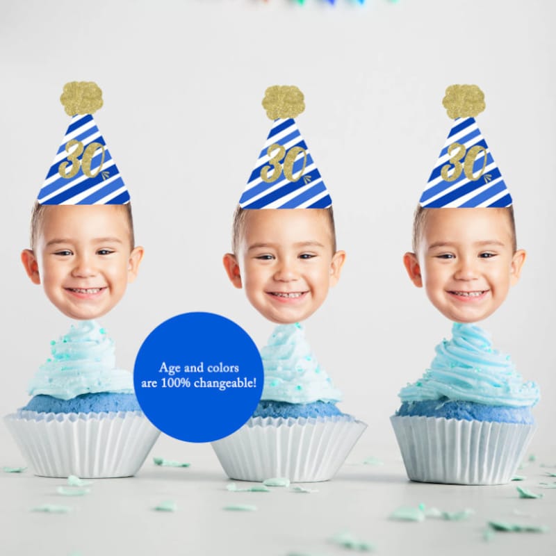 Blue Cupcake Toppers - Etsy