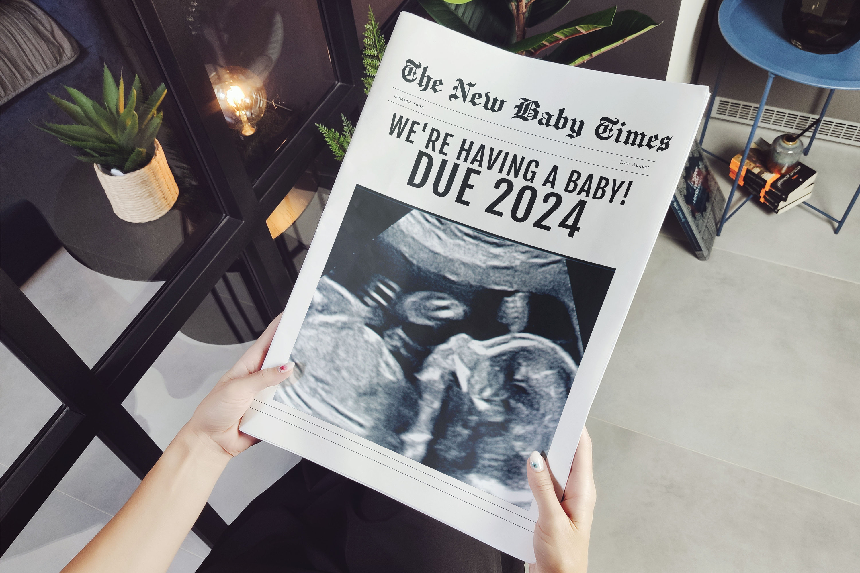 Extra! Extra! We're Having a Baby!, Pregnancy Announcement Newspaper ...