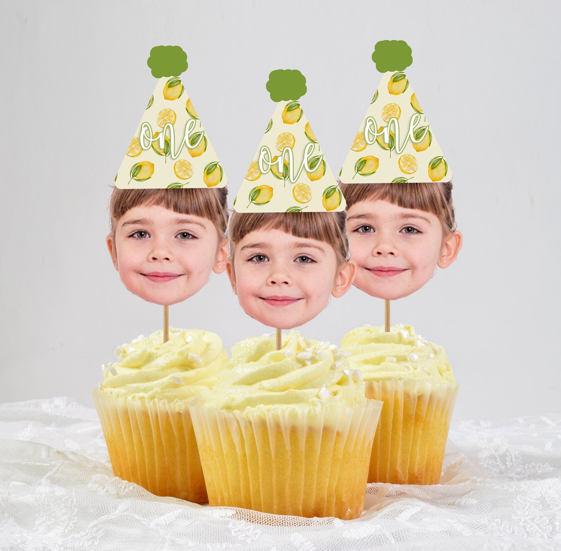 Lemon Cupcake Toppers Printable Lemon Bridal Shower Cupcake - Etsy