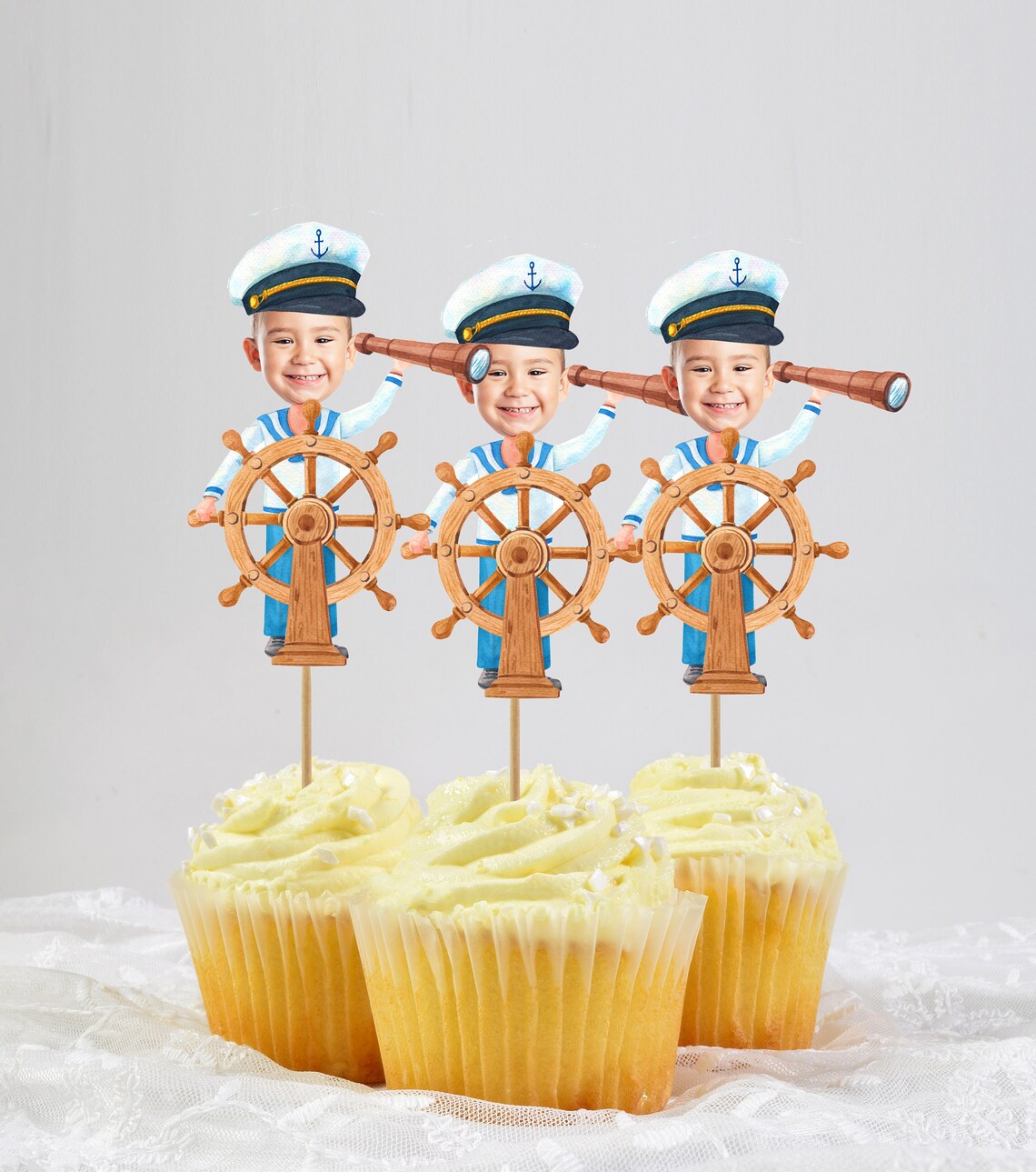 Ship Captain Cupcake Topper Printable Sea Boy Cupcake Topper - Etsy
