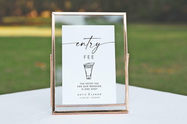 Entry Fee One Shot Sign Printable, Take A Shot and Take A Seat Sign ...