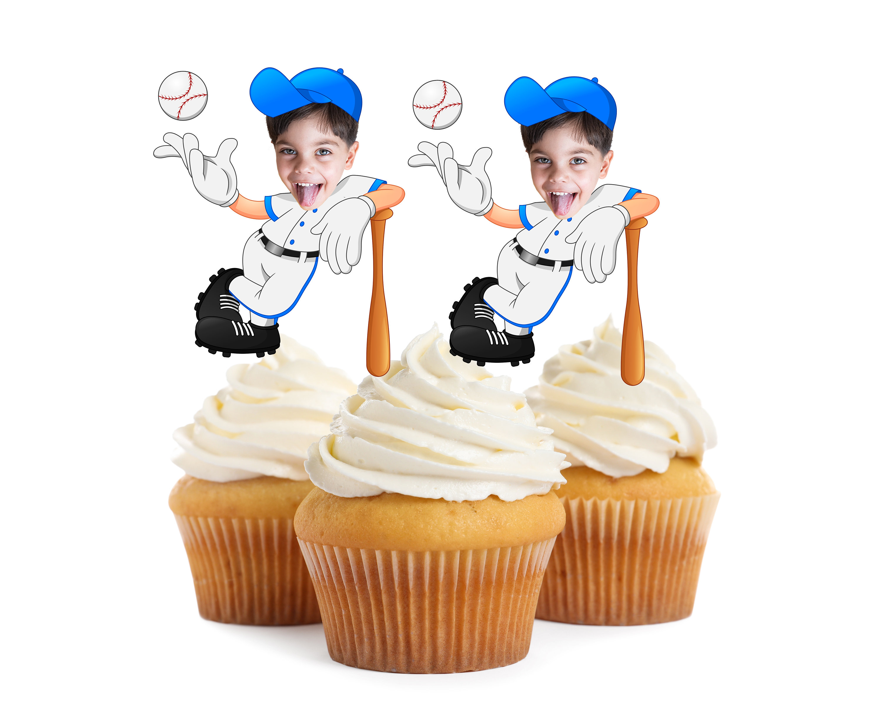 Baseball Player Cupcake Topper, Baseball Cupcake Topper, Sports ...