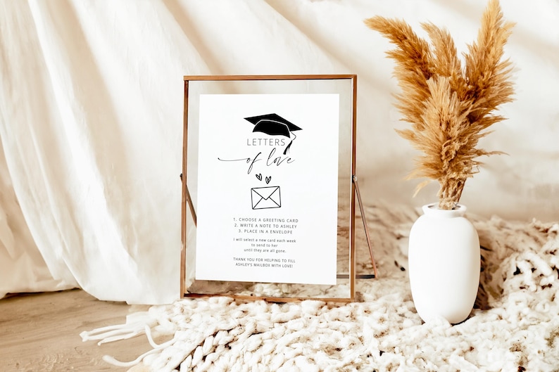 Letters of Love for the Graduate Sign, Graduation Party Decorations ...