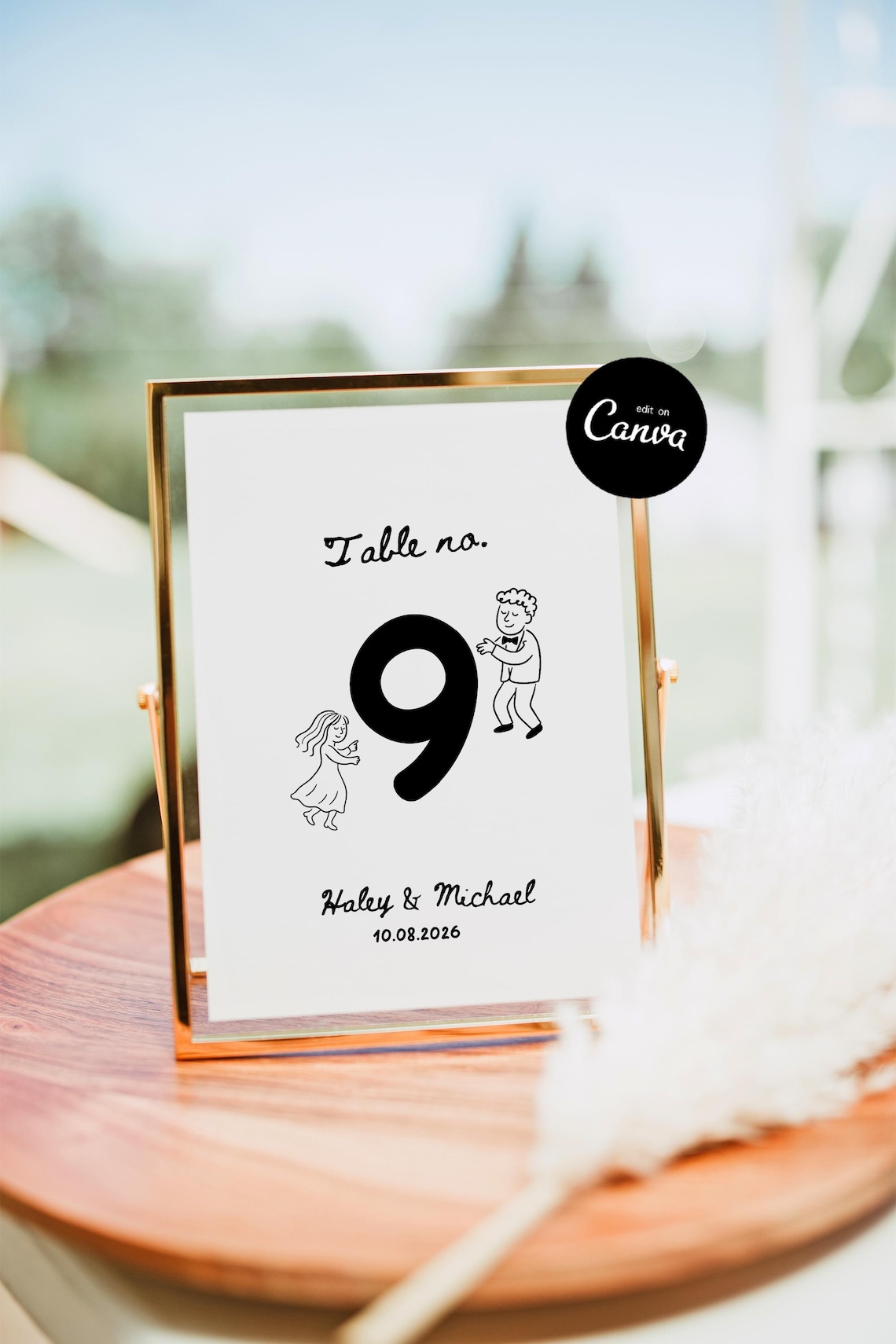 Illustrated Wedding Table Numbers Template Hand Drawn Cute Quirky ...