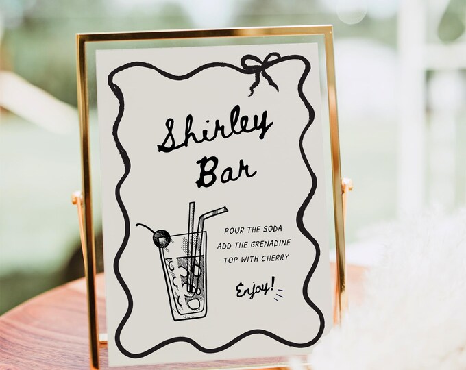 Shirley Temple Bar Sign, Shirley Temple Cherry Mocktail Signature Drink ...