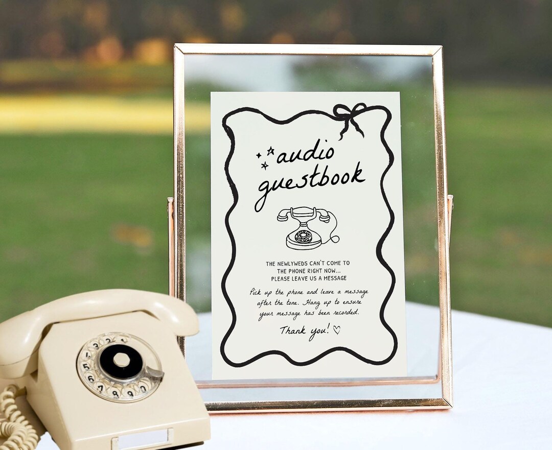 Audio Guestbook Sign, Wedding Audio Guestbook, Phone Message Guest Book ...