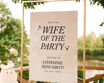 Wife of the Party Sign, Wife of the Party Bachelorette Decor, Pink and ...