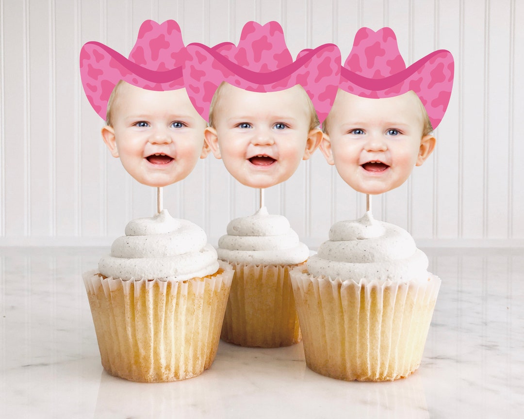 Pink Cowgirl Cupcake Topper Printable, First Rodeo Cupcake Toppers ...