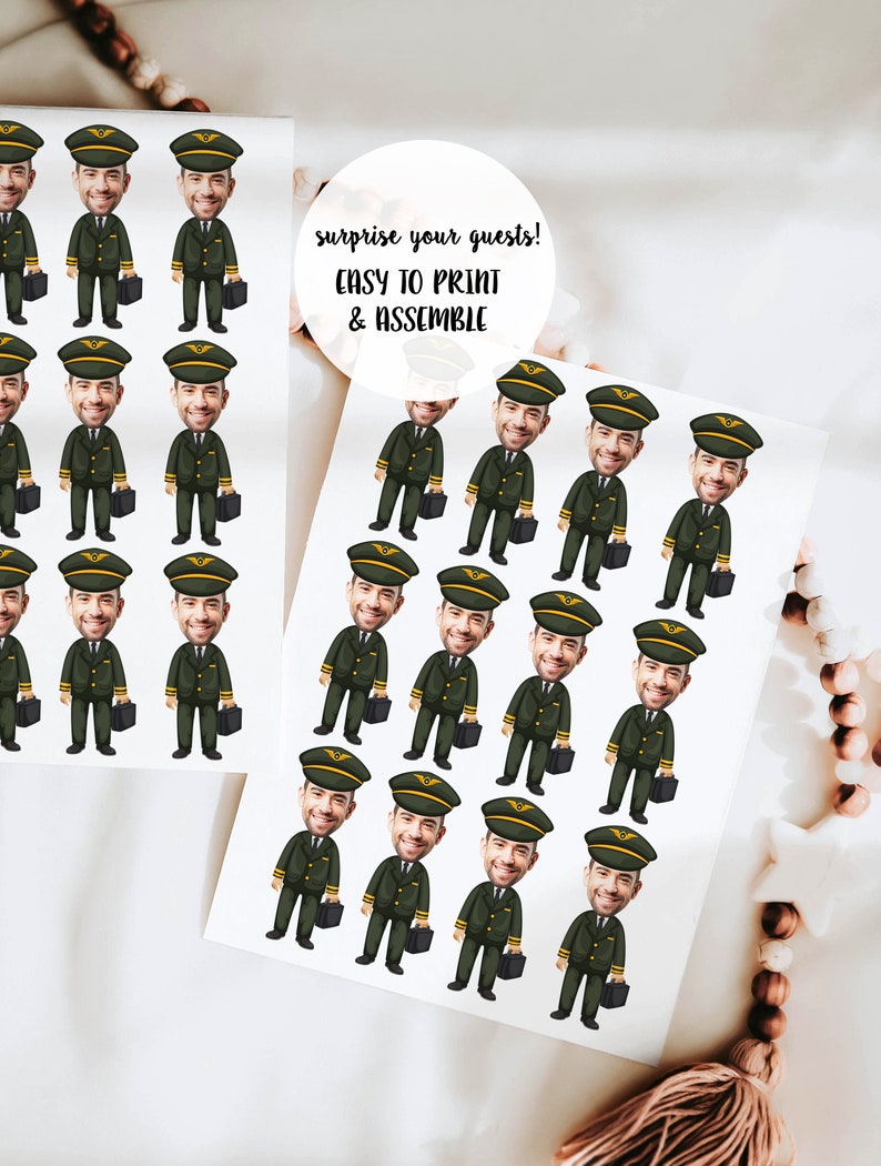 Airplane Pilot Cupcake Topper Printable, Airplane Pilot Party Decor ...