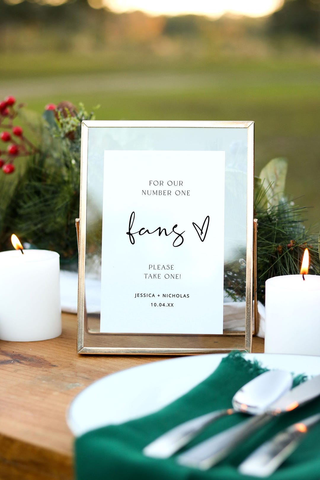 Wedding Fan Sign Template, for Our Number One Fans, Minimalist Wedding ...