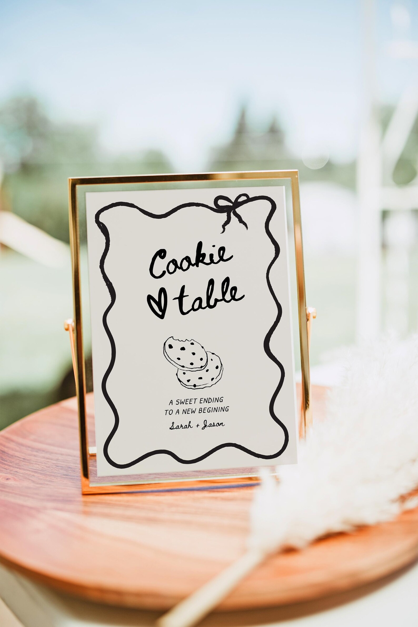Cookie Table Sign Template, A Sweet Ending to A New Beginning, Wedding ...
