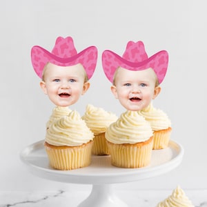 Pink Cowgirl Cupcake Topper Printable, First Rodeo Cupcake Toppers ...